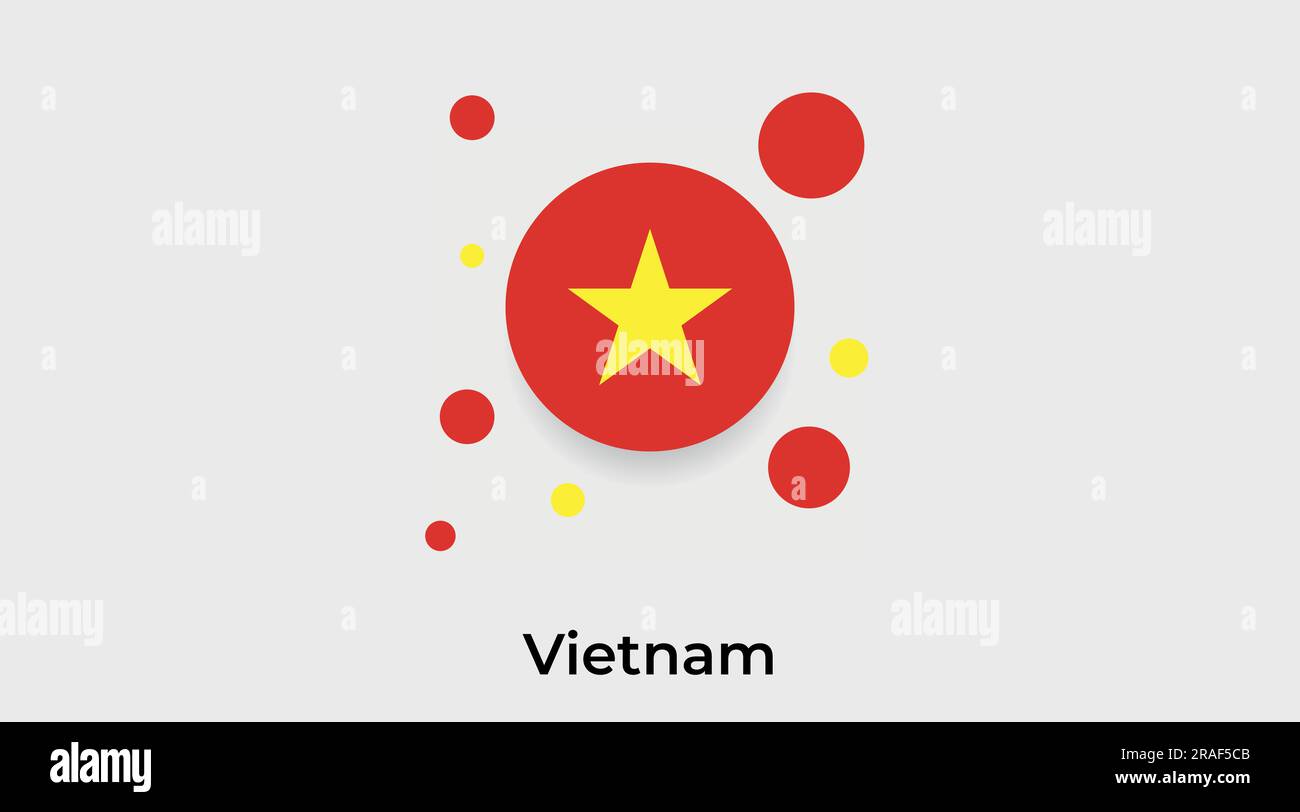 Vietnam flag bubble circle round shape icon colorful vector ...