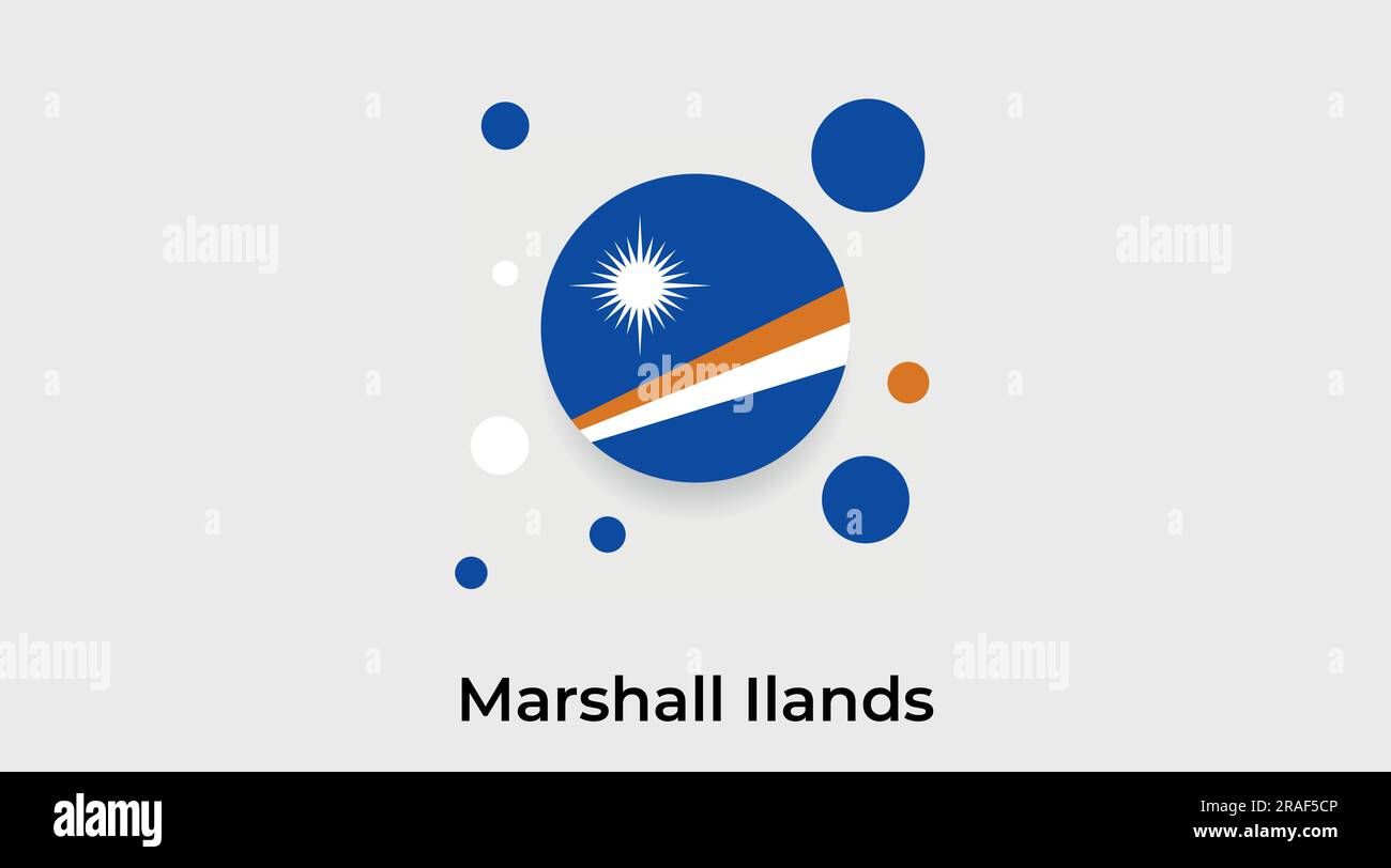 Marshall Ilands flag bubble circle round shape icon colorful vector ...