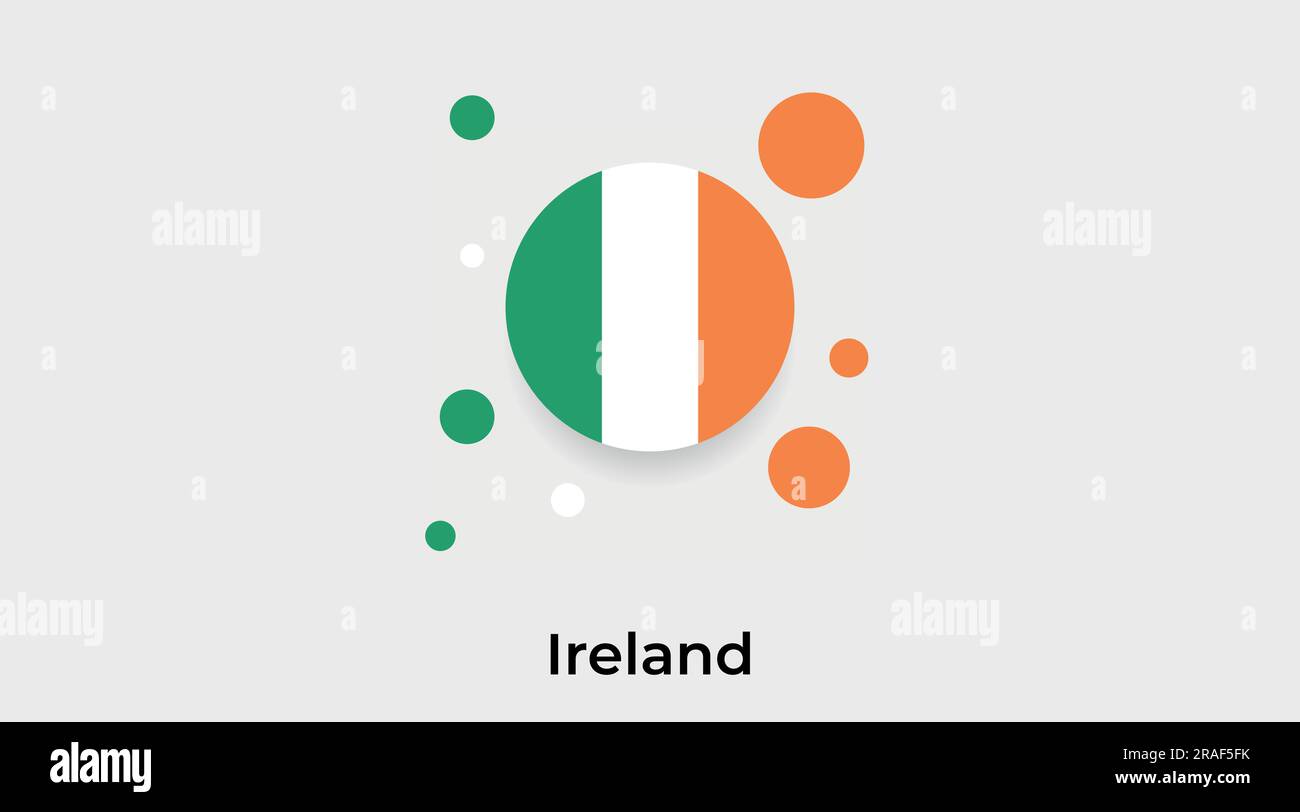 Ireland flag bubble circle round shape icon colorful vector ...