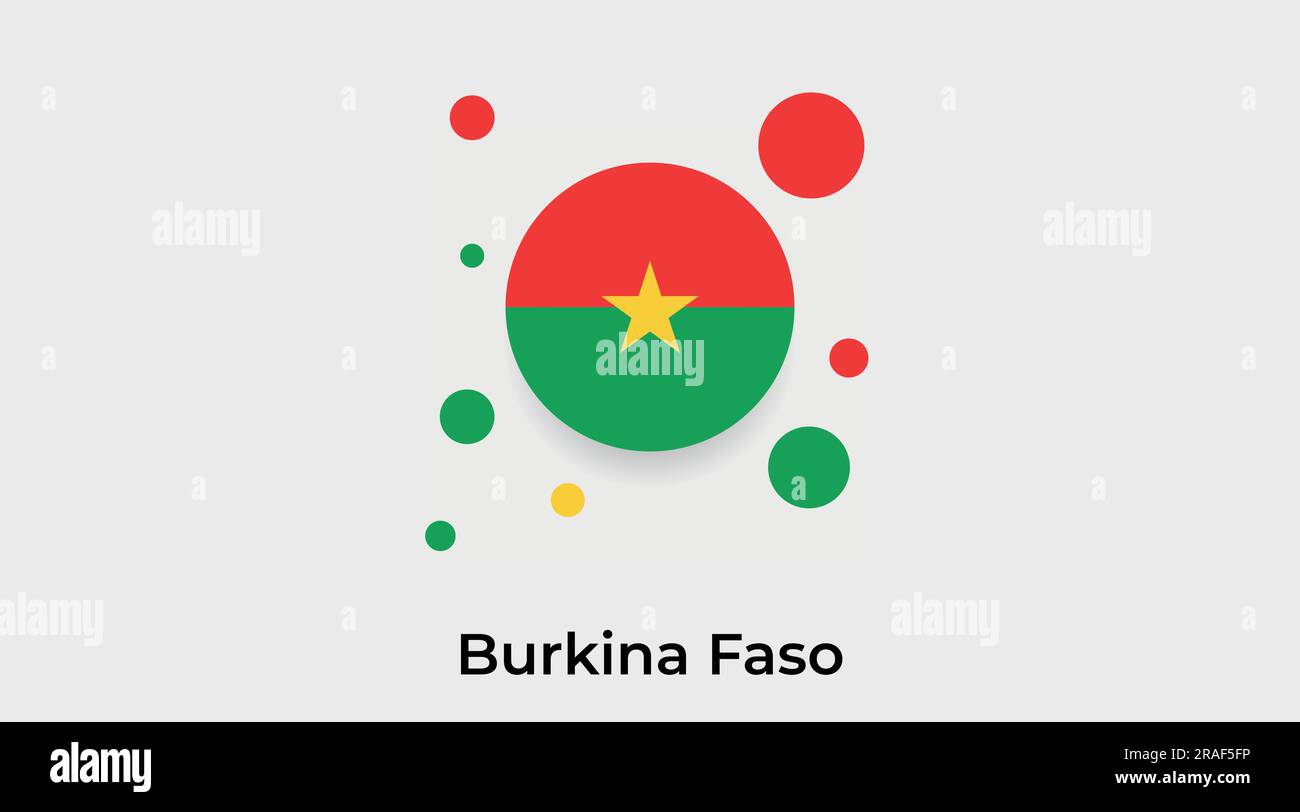 Burkina Faso flag bubble circle round shape icon colorful vector ...