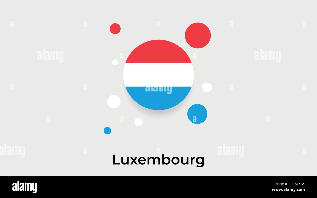 Luxembourg flag bubble circle round shape icon colorful vector ...