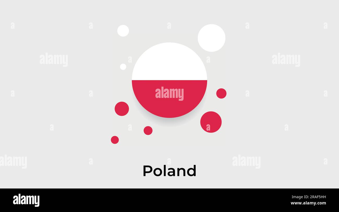 Poland flag bubble circle round shape icon colorful vector illustration ...