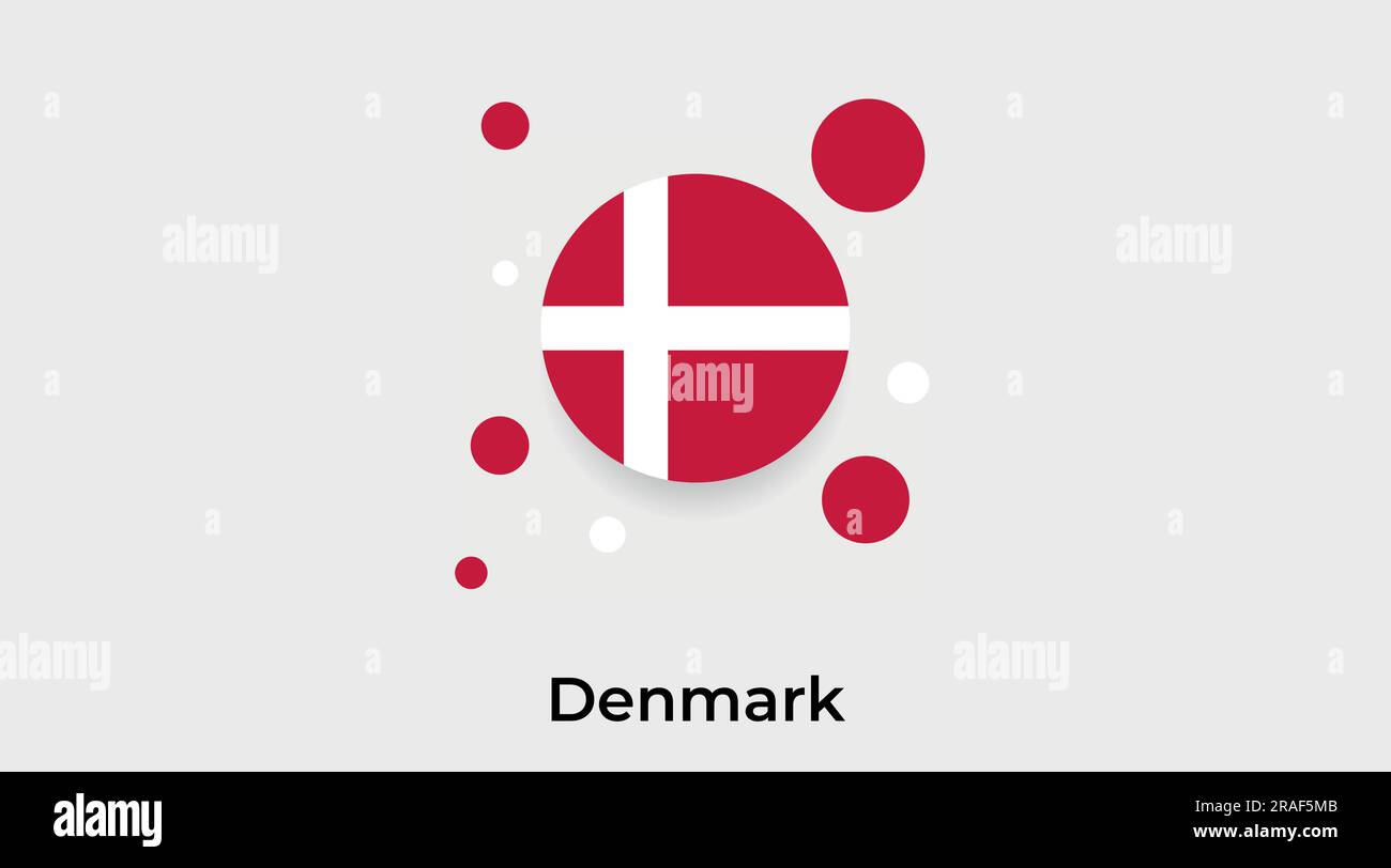 Denmark flag bubble circle round shape icon colorful vector ...