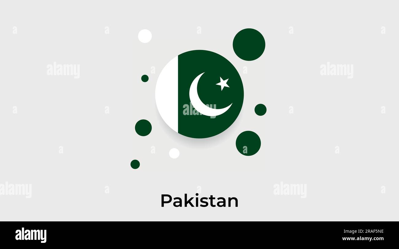 Pakistan flag bubble circle round shape icon colorful vector ...