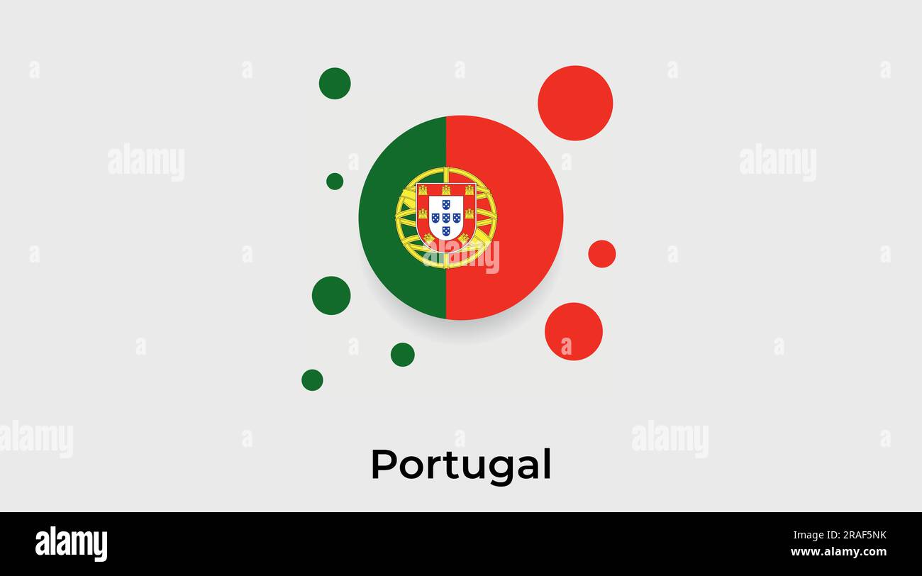 Portugal flag bubble circle round shape icon colorful vector ...