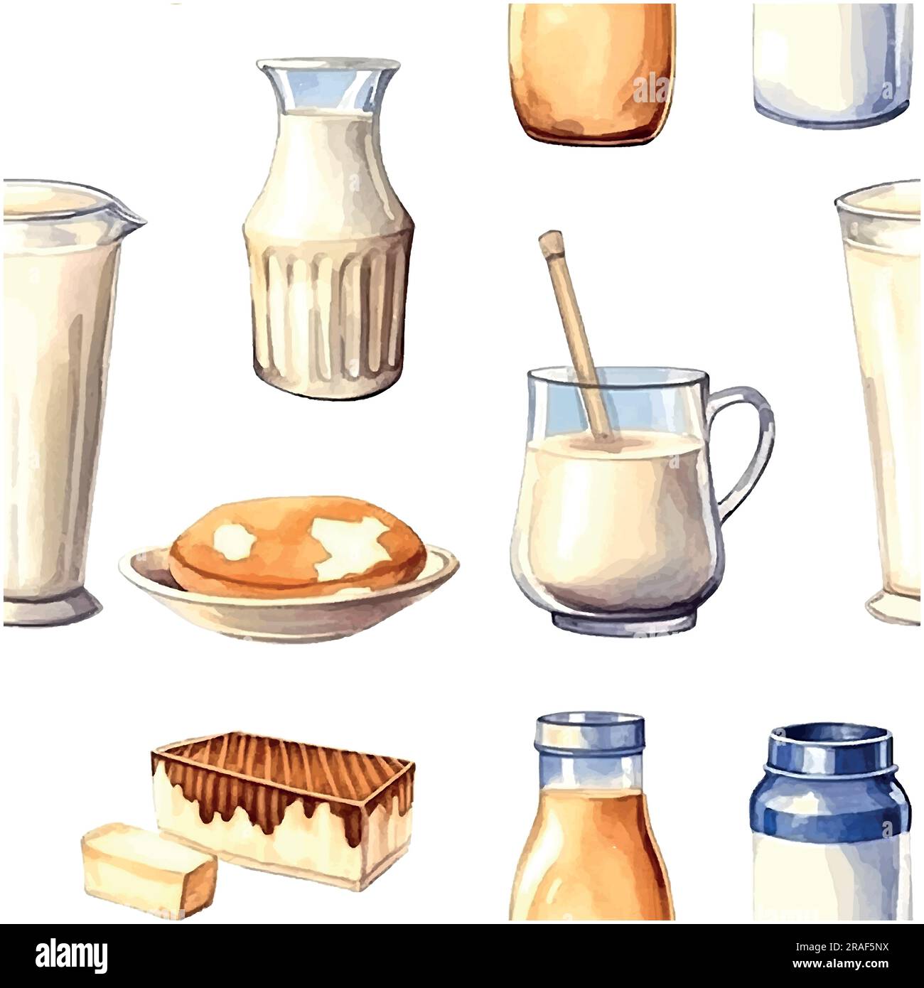 Milk pattern watercolor, great design for any purposes. Cheese Organic ...