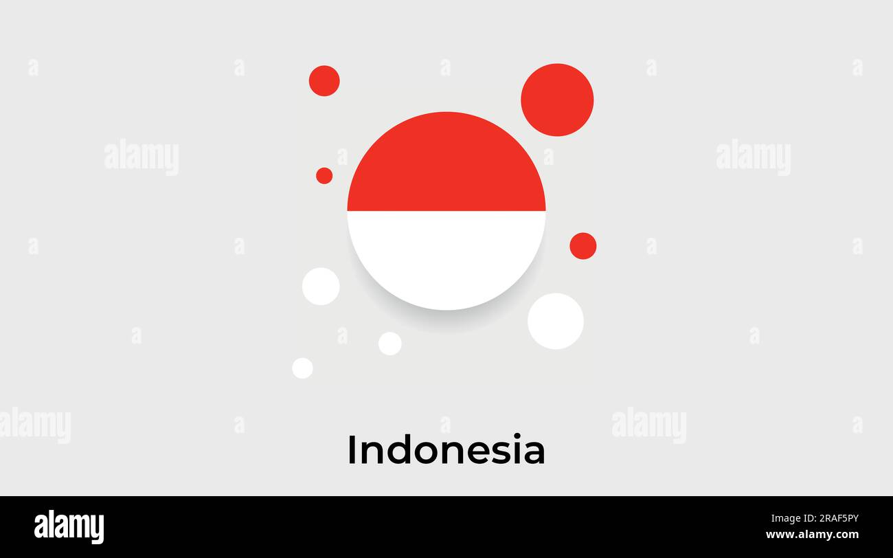 Indonesia flag bubble circle round shape icon colorful vector ...