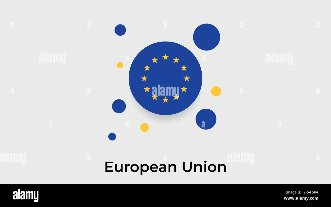 European Union flag bubble circle round shape icon colorful vector ...