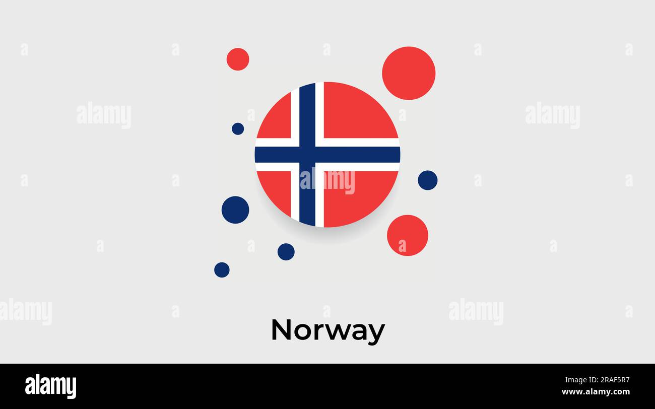 Norway flag bubble circle round shape icon colorful vector illustration ...