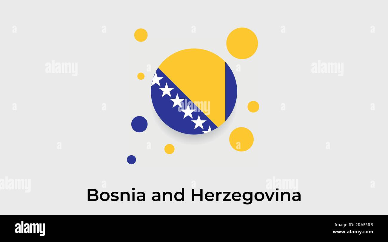Bosnia and Herzegovina flag bubble circle round shape icon colorful ...