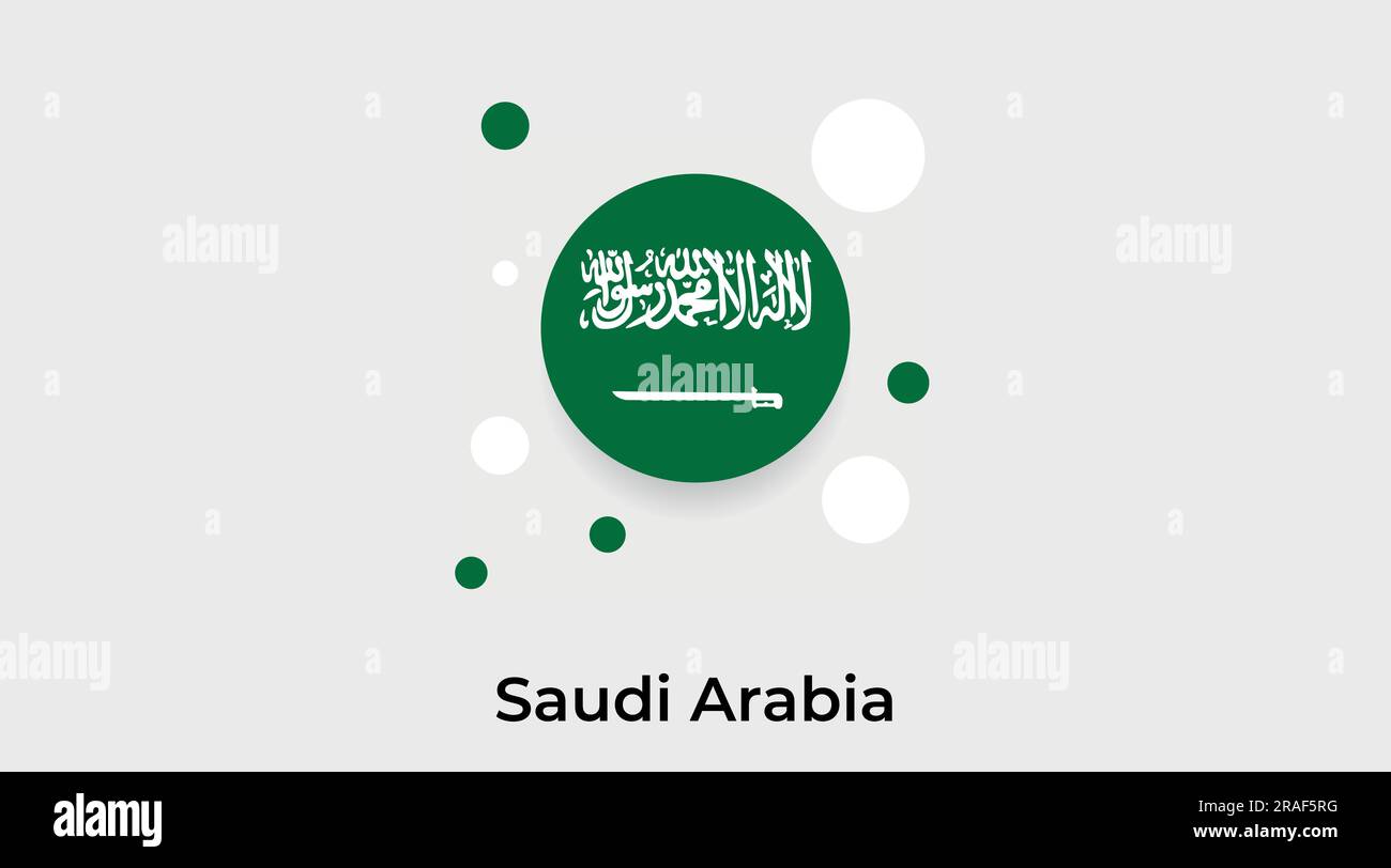 Saudi Arabia flag bubble circle round shape icon colorful vector ...