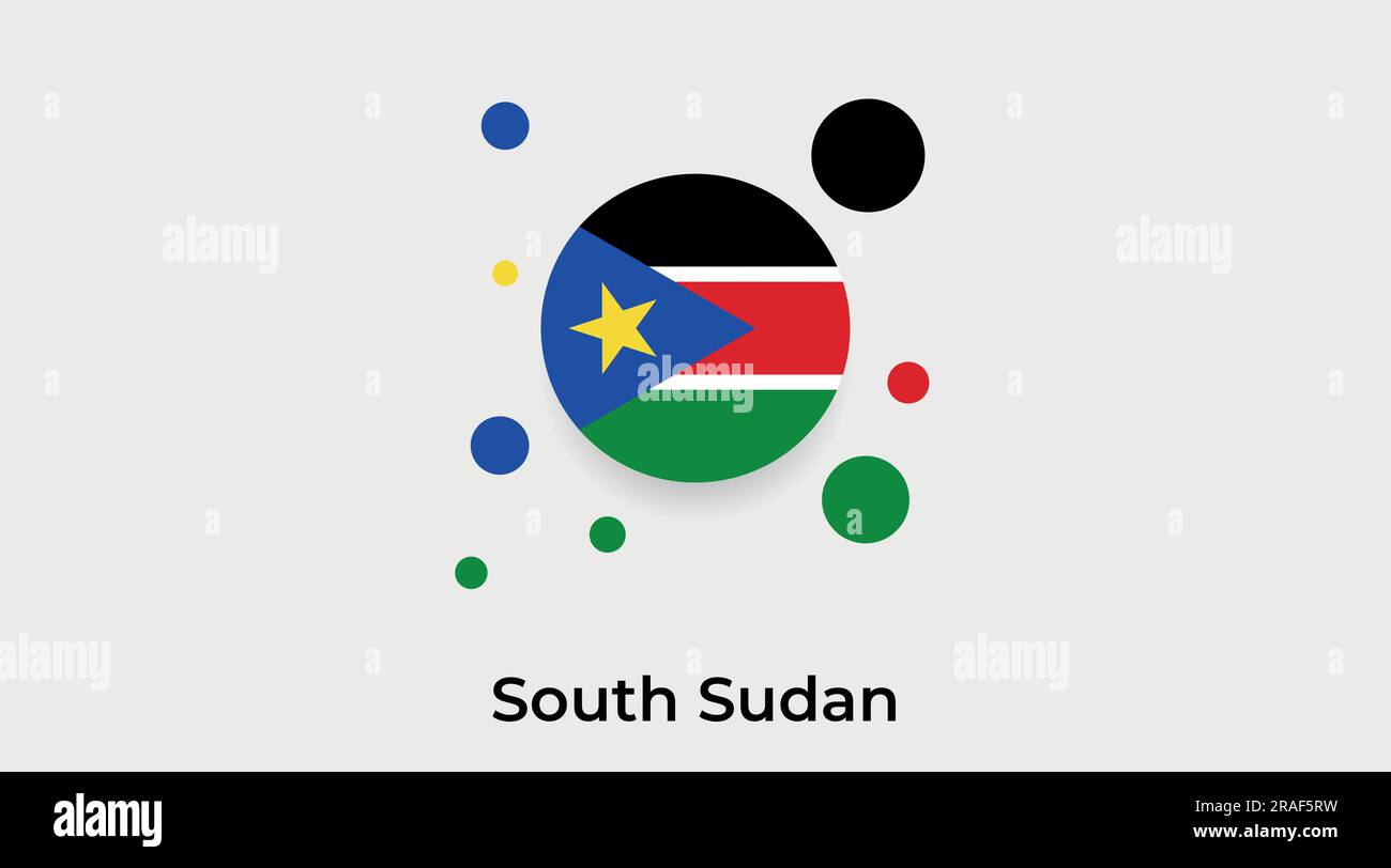 South Sudan flag bubble circle round shape icon colorful vector ...