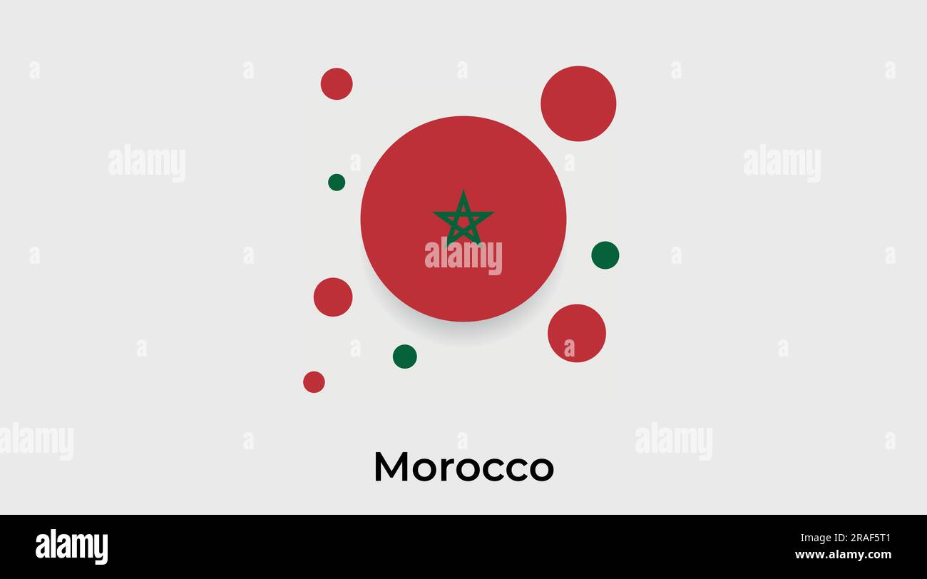 Morocco flag bubble circle round shape icon colorful vector ...