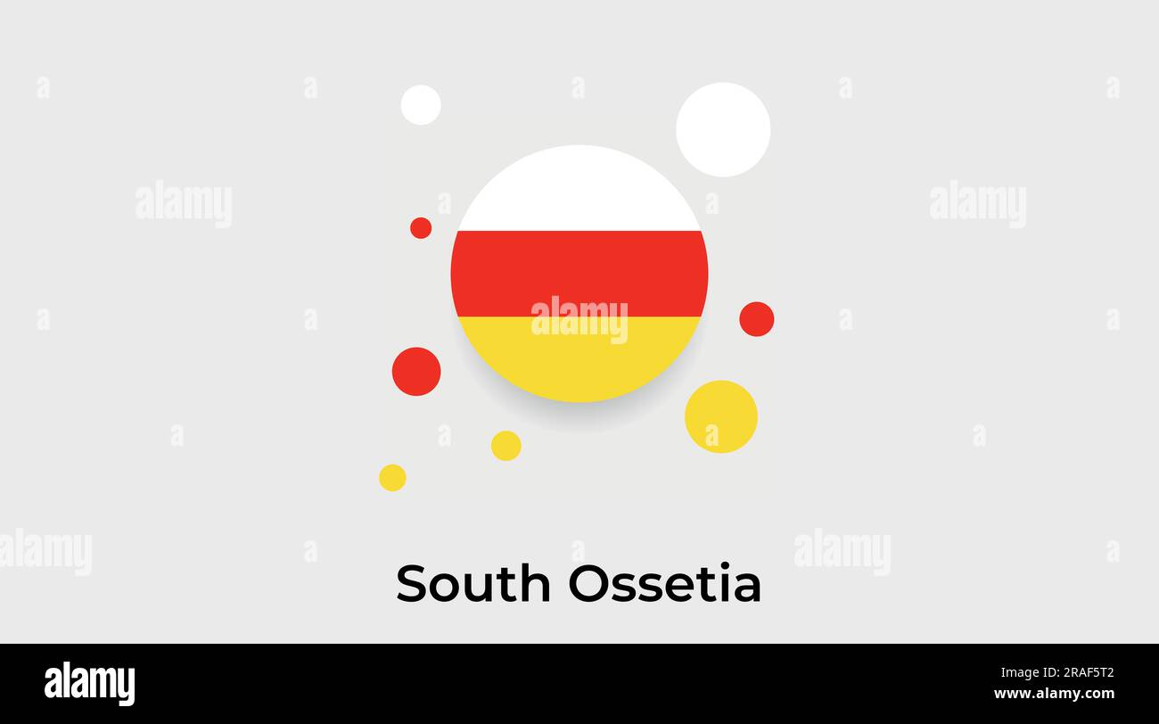 South Ossetia flag bubble circle round shape icon colorful vector ...