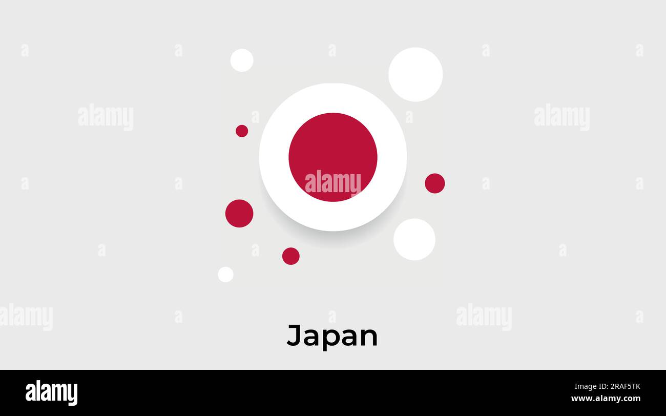 Japan flag bubble circle round shape icon colorful vector illustration ...