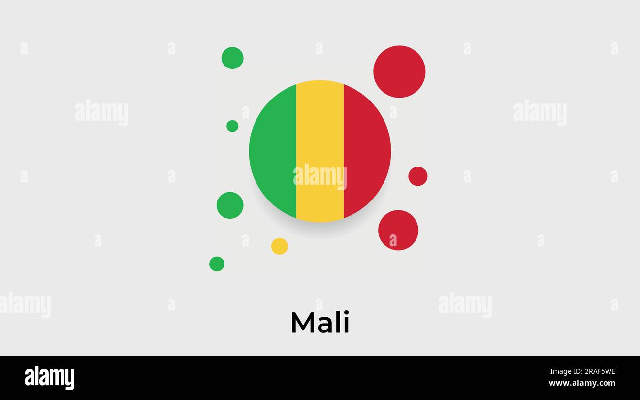 Mali flag bubble circle round shape icon colorful vector illustration ...