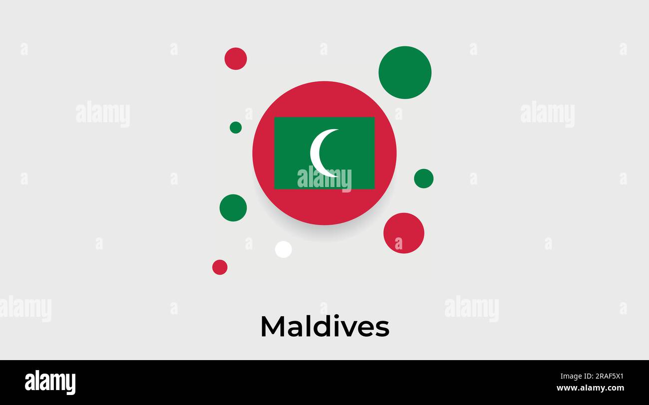 Maldives flag bubble circle round shape icon colorful vector ...