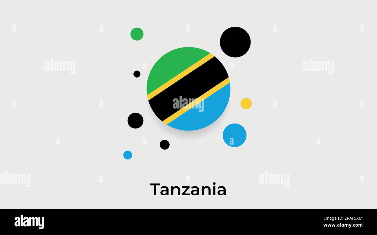 Tanzania Flag Bubble Circle Round Shape Icon Colorful Vector