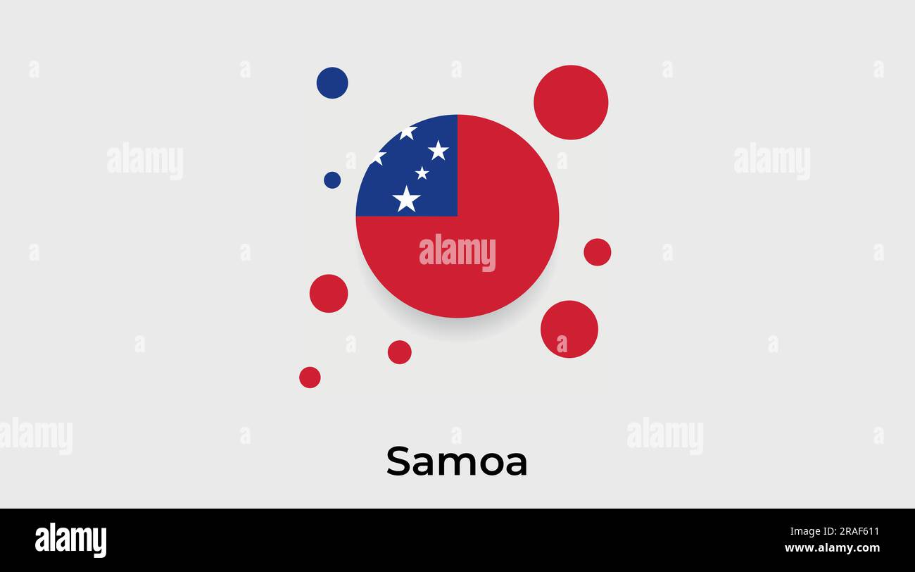 Samoa flag bubble circle round shape icon colorful vector illustration ...