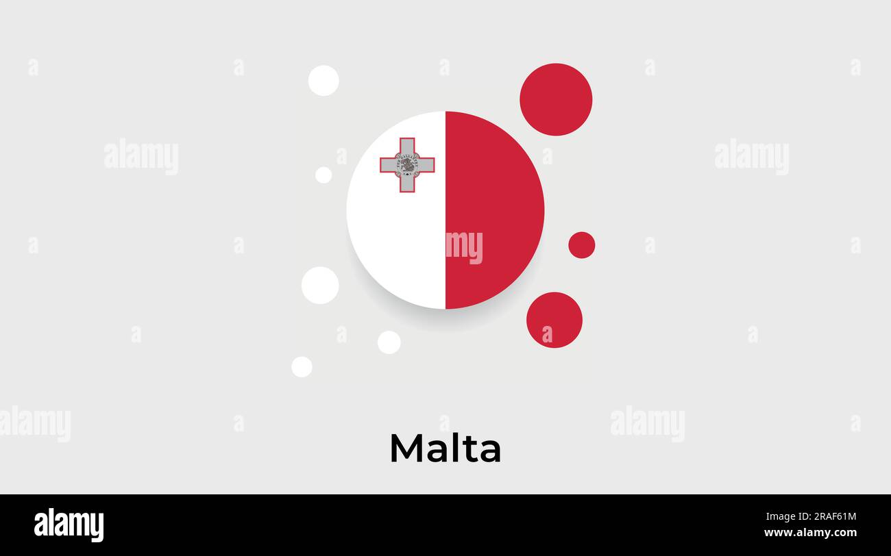 Malta flag bubble circle round shape icon colorful vector illustration ...