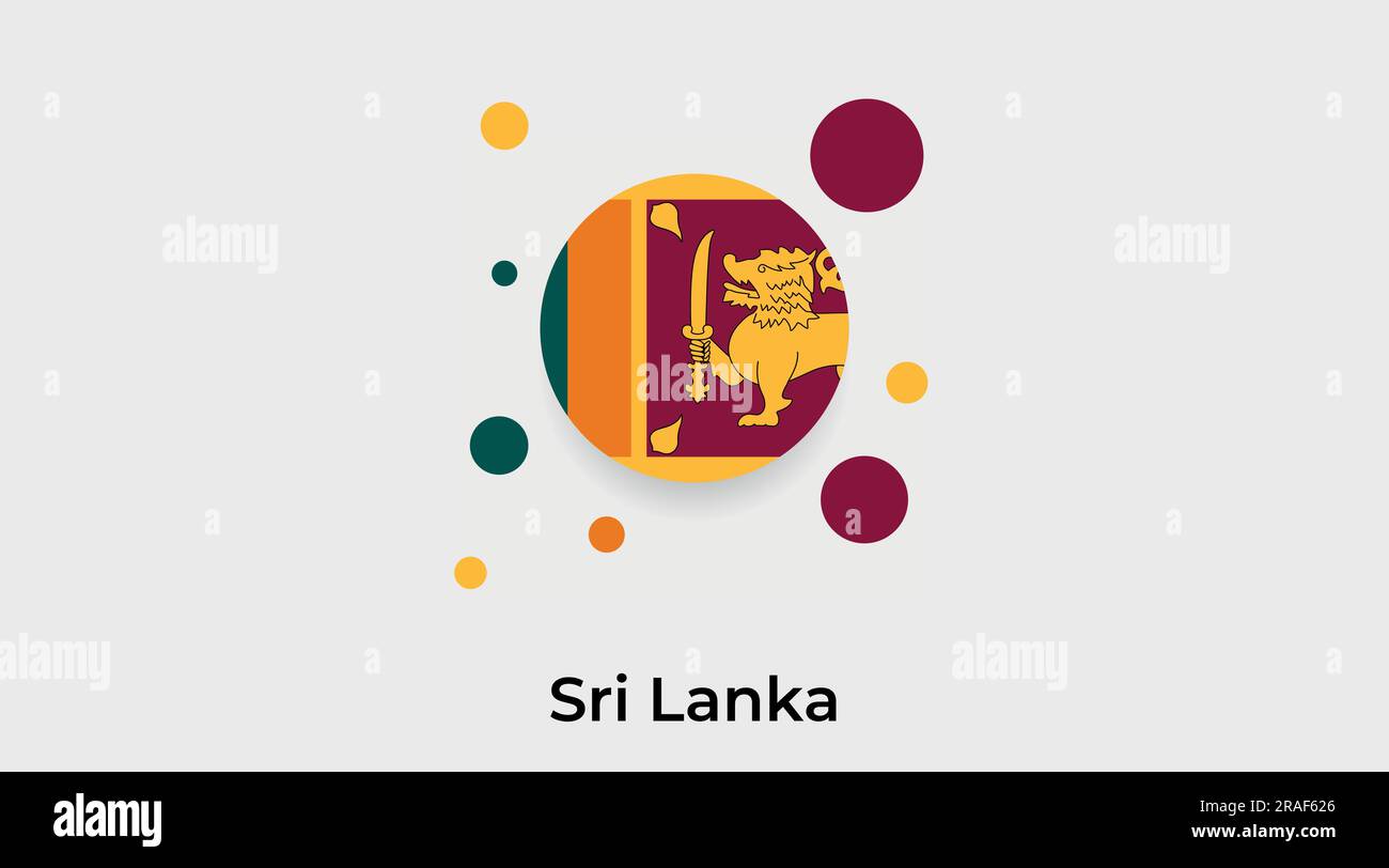 Sri Lanka flag bubble circle round shape icon colorful vector ...