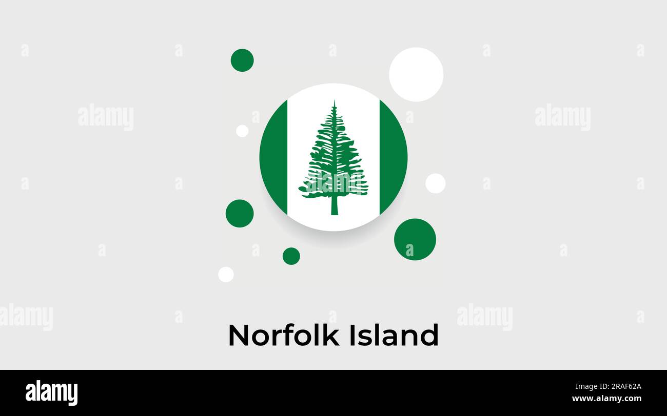 Norfolk Island flag bubble circle round shape icon colorful vector ...