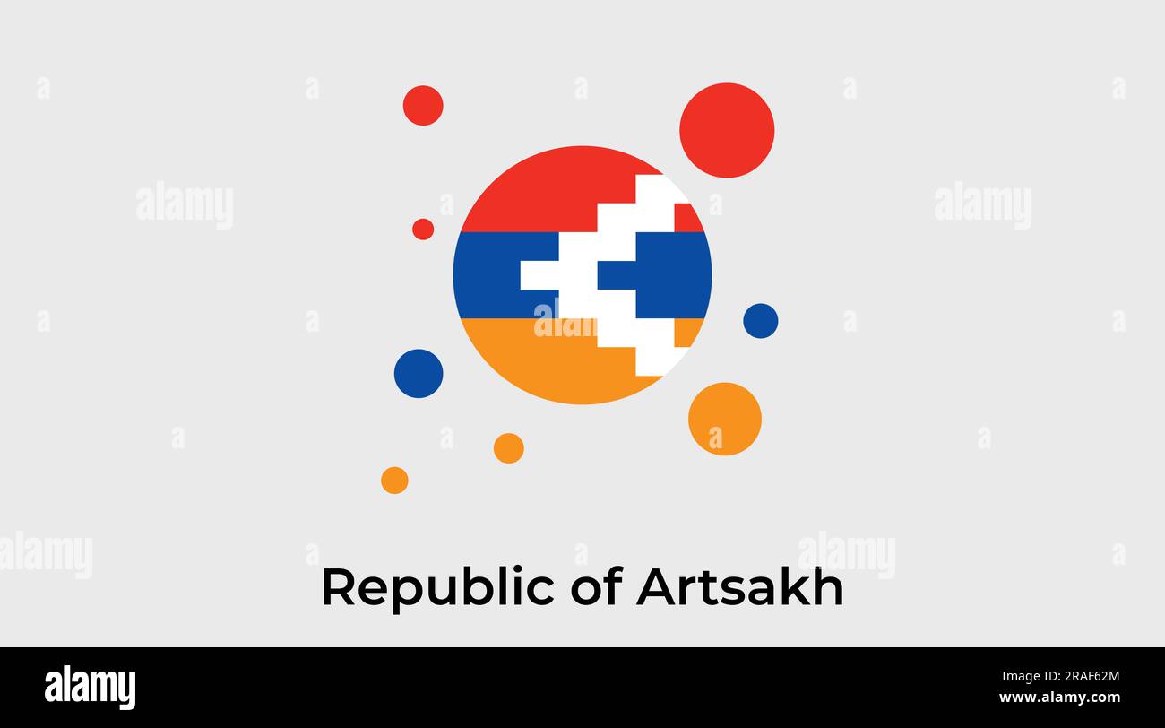 Republic of Artsakh flag bubble circle round shape icon colorful vector ...