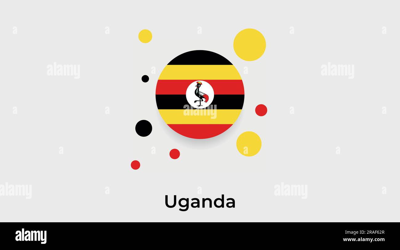 Uganda flag bubble circle round shape icon colorful vector illustration ...