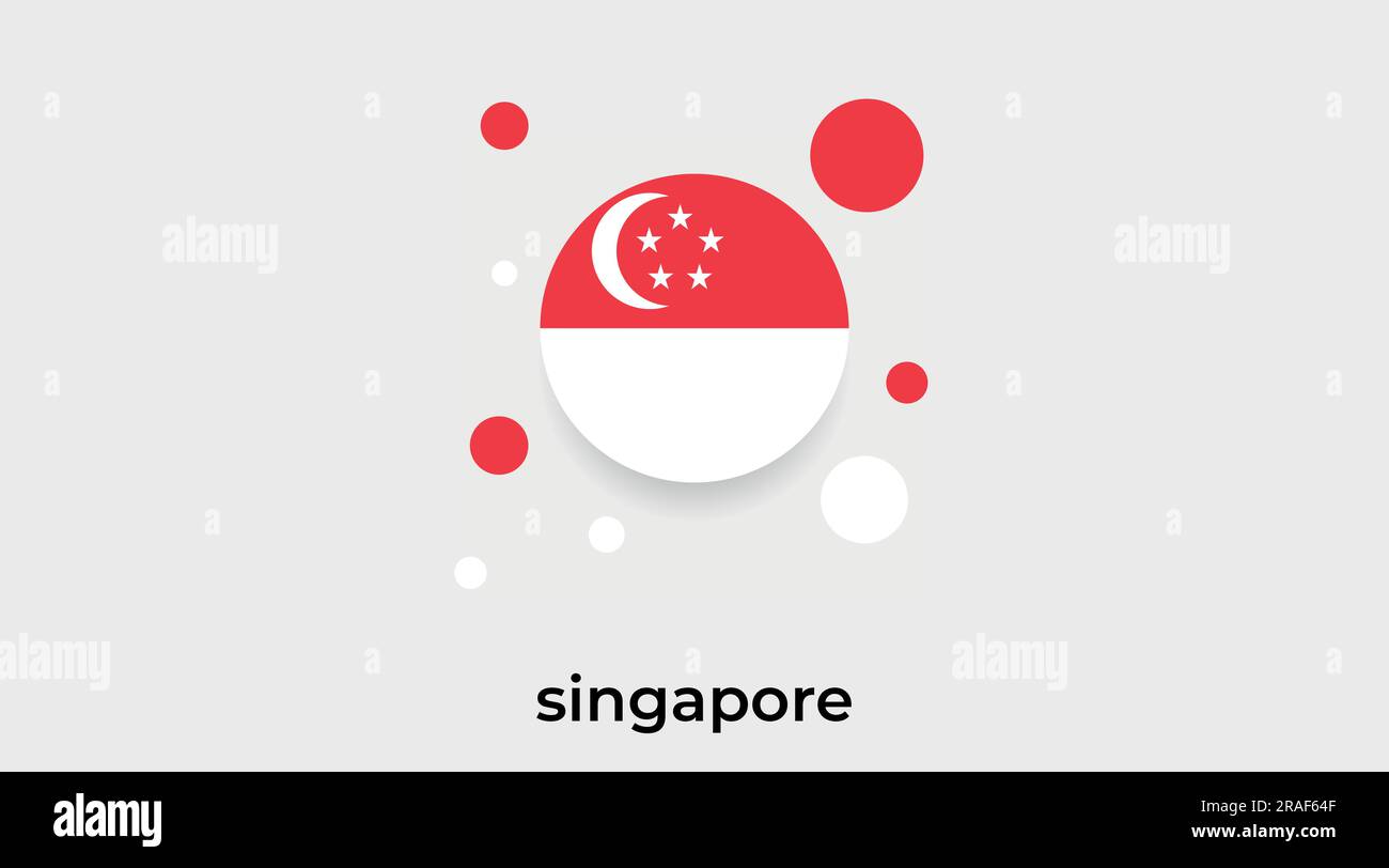 singapore flag bubble circle round shape icon colorful vector ...