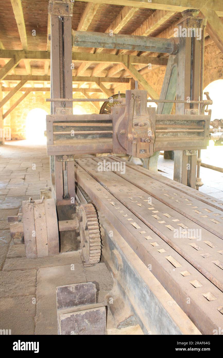 Old machinery from the 18th and 19th centuries, for iron and steel work ...