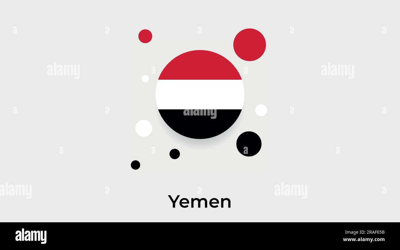 Yemen flag bubble circle round shape icon colorful vector illustration ...