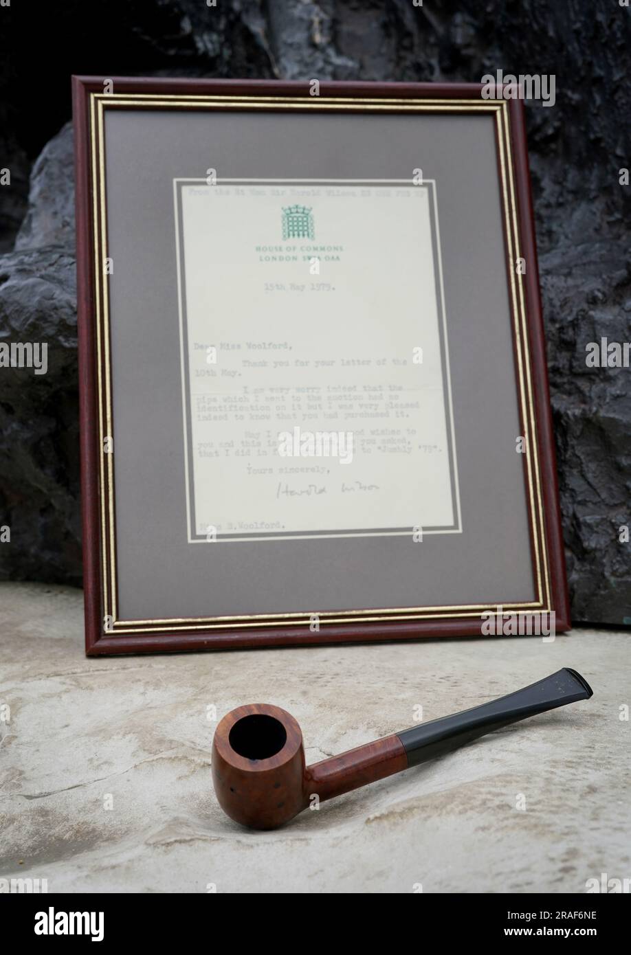 A view of a burr wood pipe owned by Harold Wilson, with accompanying ...