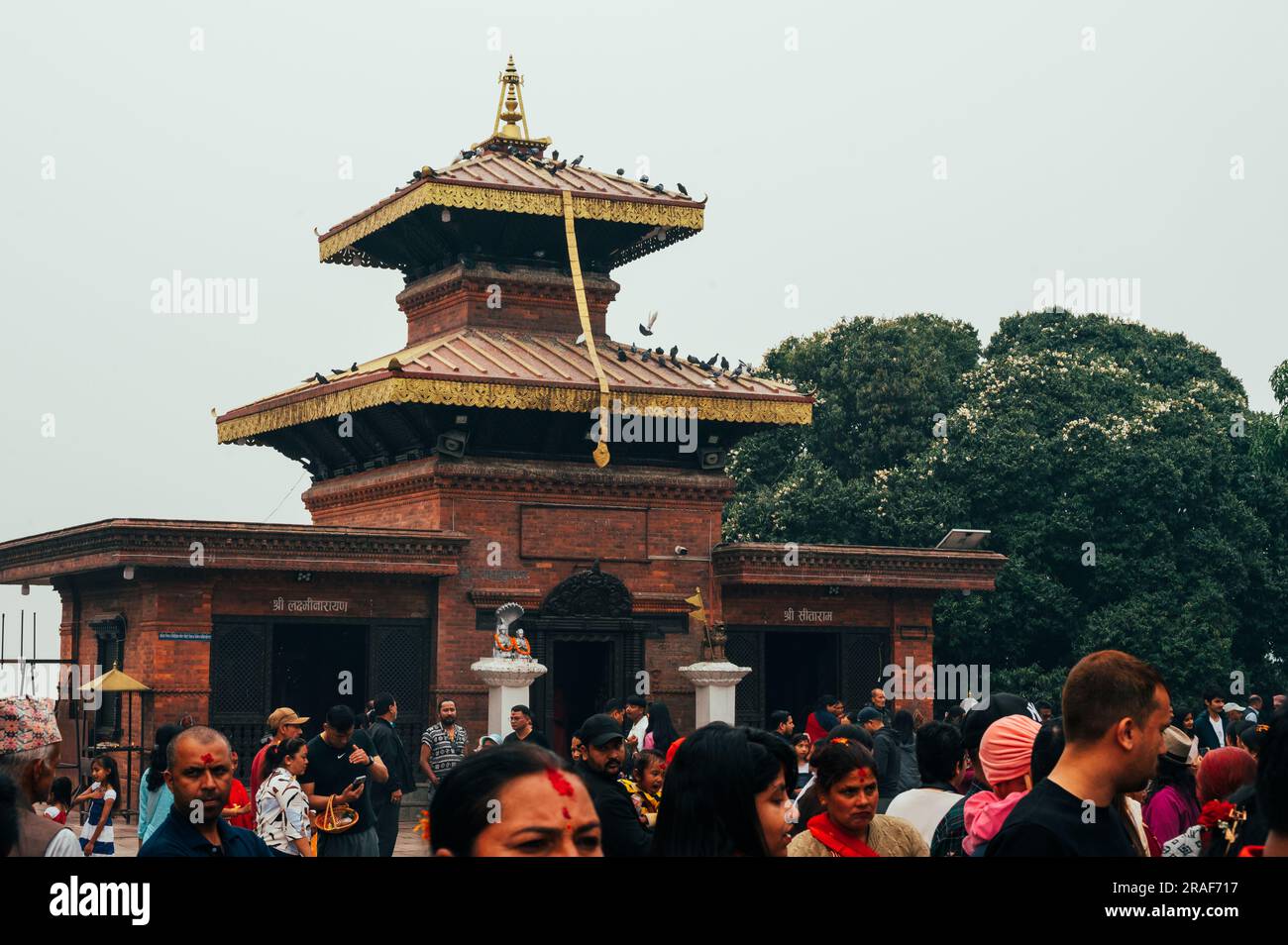 Pokhara, Nepal - Apr 15, 2023: Nepali people gather at Bindhyabasini ...