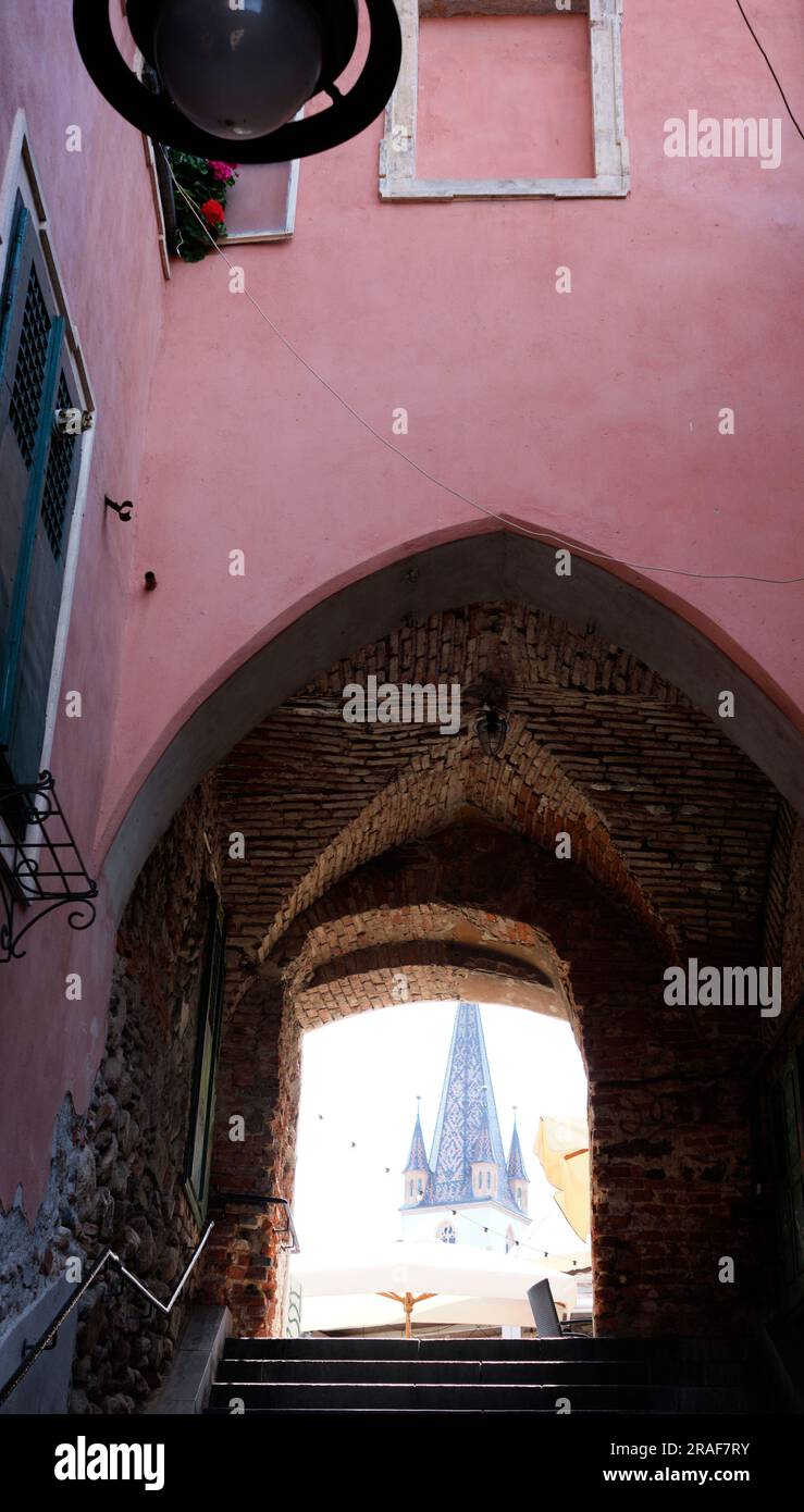 Sibiu is well-preserved fortified medieval town in central Romania ...