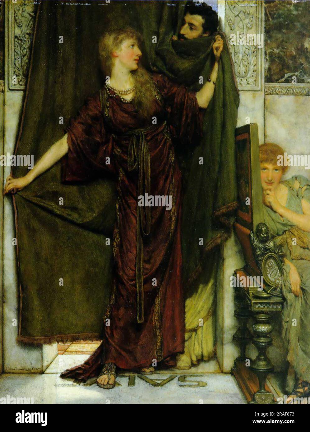 Not at Home Sir 1879 by Sir Lawrence Alma-Tadema Stock Photo - Alamy