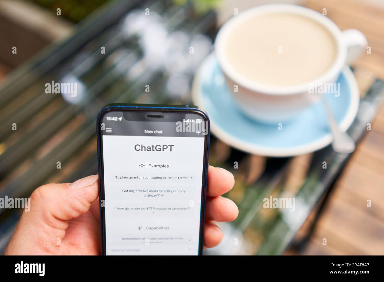 US, California - June 23 2023: ChatGPT chat bot screen seen on smartphone with Chat GPT login ...