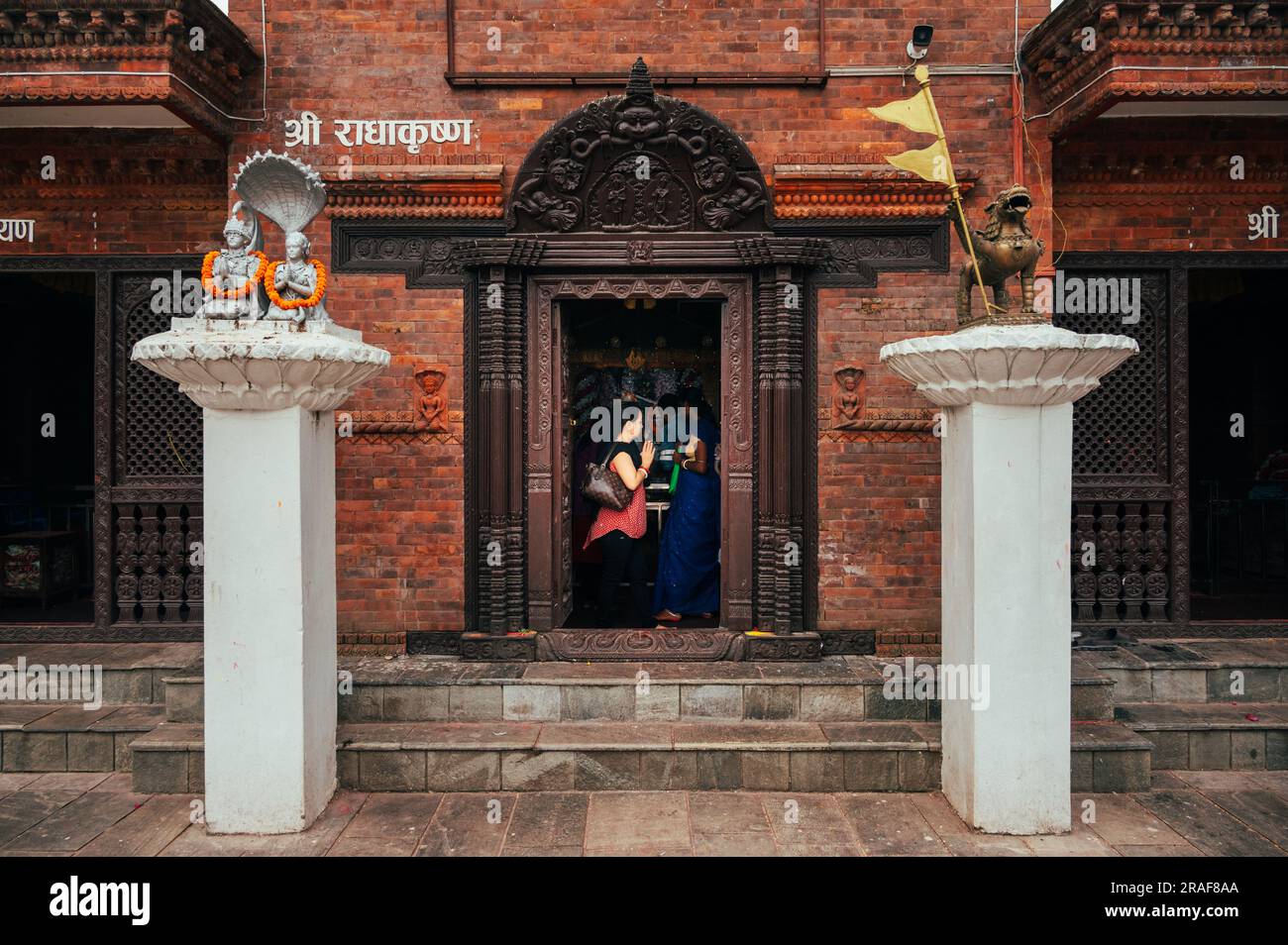 Pokhara, Nepal - Apr 15, 2023: Nepali people gather at Bindhyabasini ...
