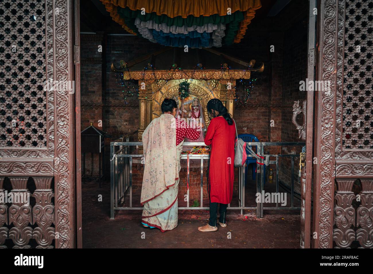 Pokhara, Nepal - Apr 15, 2023: Nepali people gather at Bindhyabasini ...
