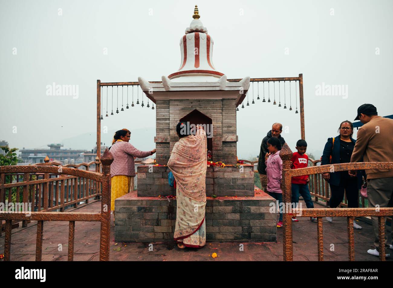 Pokhara, Nepal - Apr 15, 2023: Nepali people gather at Bindhyabasini ...