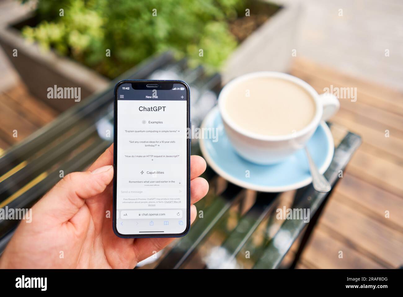 US, California - June 23 2023: ChatGPT chat bot screen seen on smartphone with Chat GPT login ...
