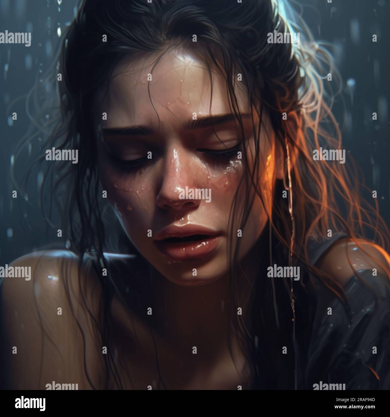 Lonely girl crying .Sad girl crying Stock Photo - Alamy