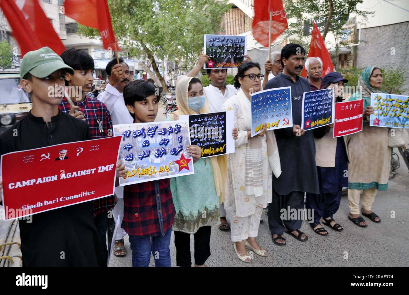 Hyderabad, Pakistan, July 3, 2023. Members of Communist Party of ...
