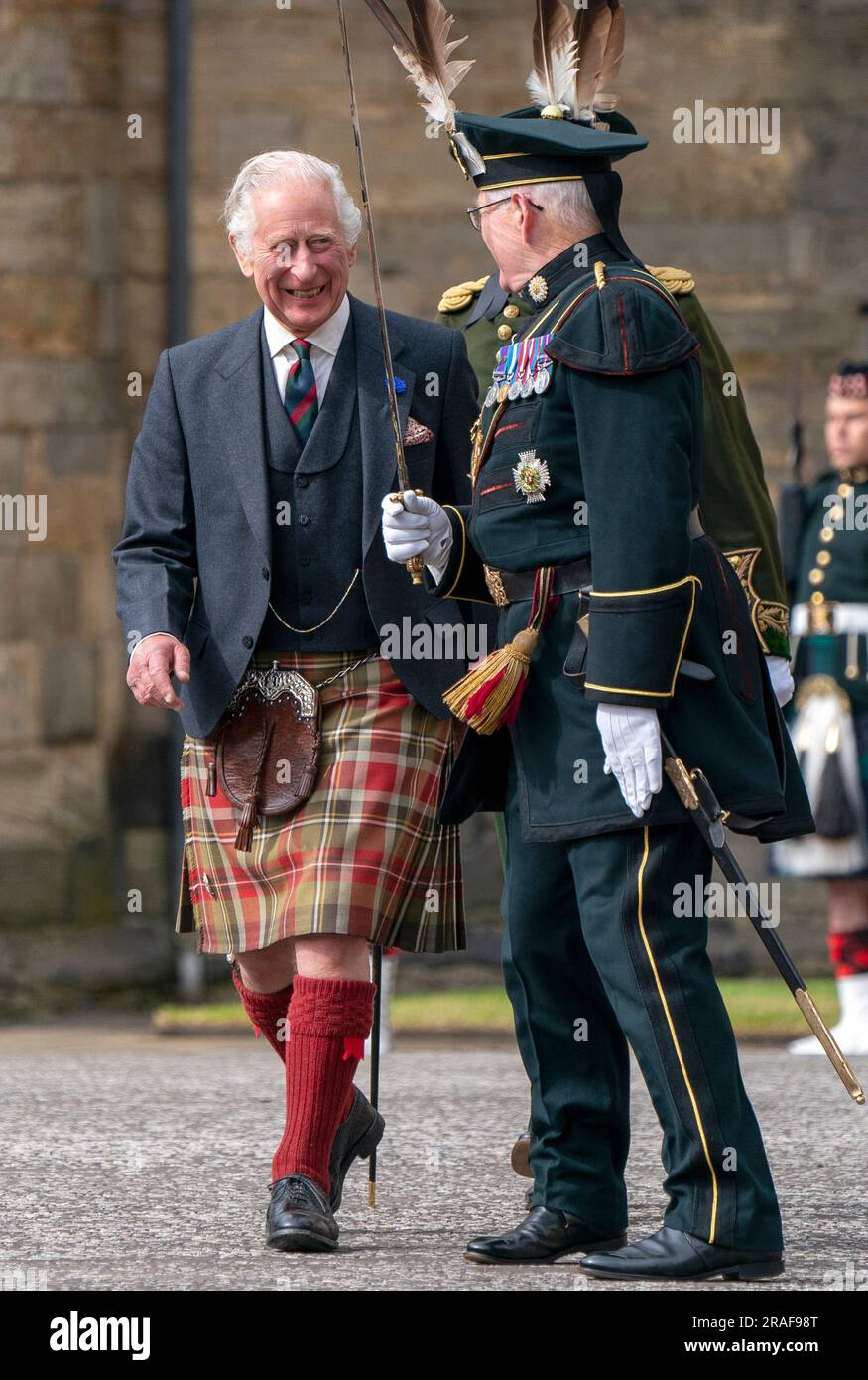 King Charles III during the Ceremony of the Keys on the forecourt of ...