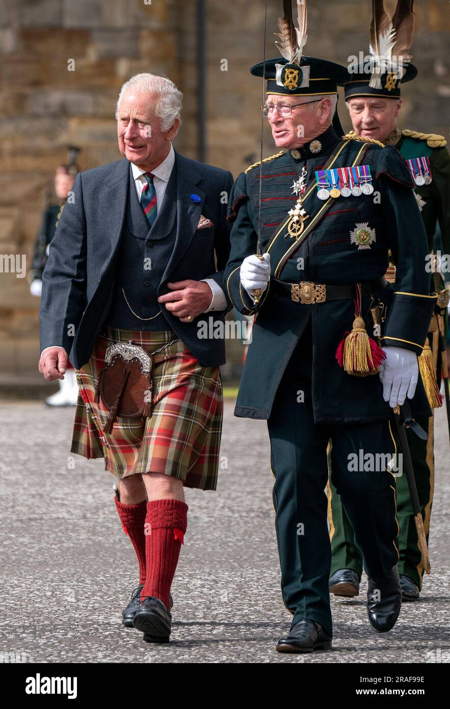King Charles III during the Ceremony of the Keys on the forecourt of ...