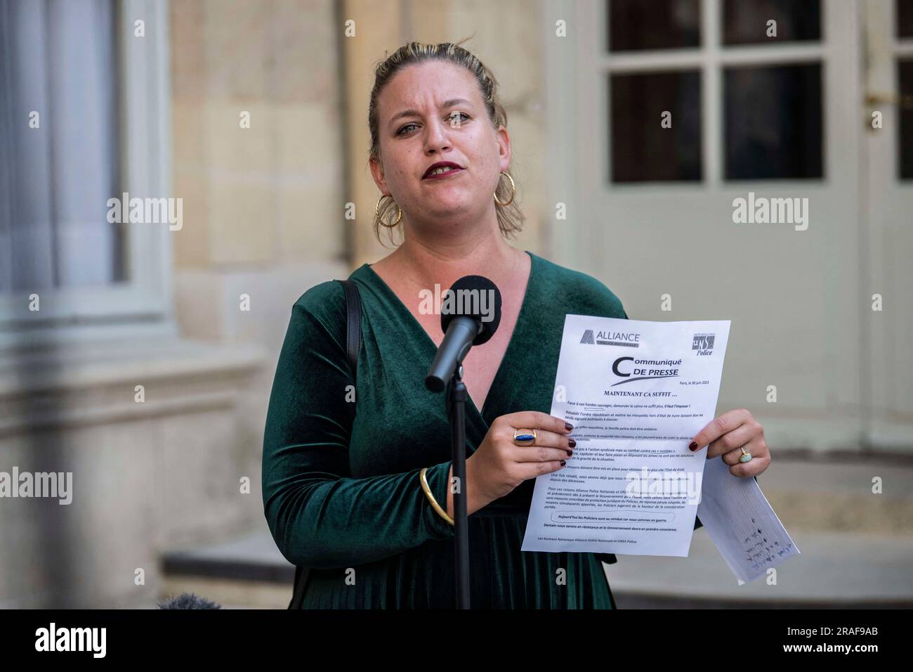 Paris, France. 03rd July, 2023. Mathilde Panot speaks with Journalist ...