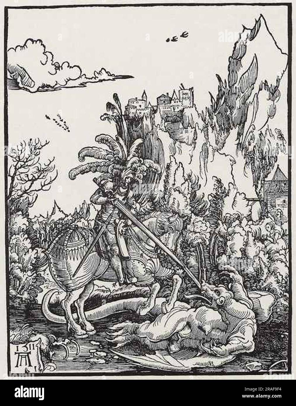 The St. George killing the dragon art 1511 by Albrecht Altdorfer Stock ...