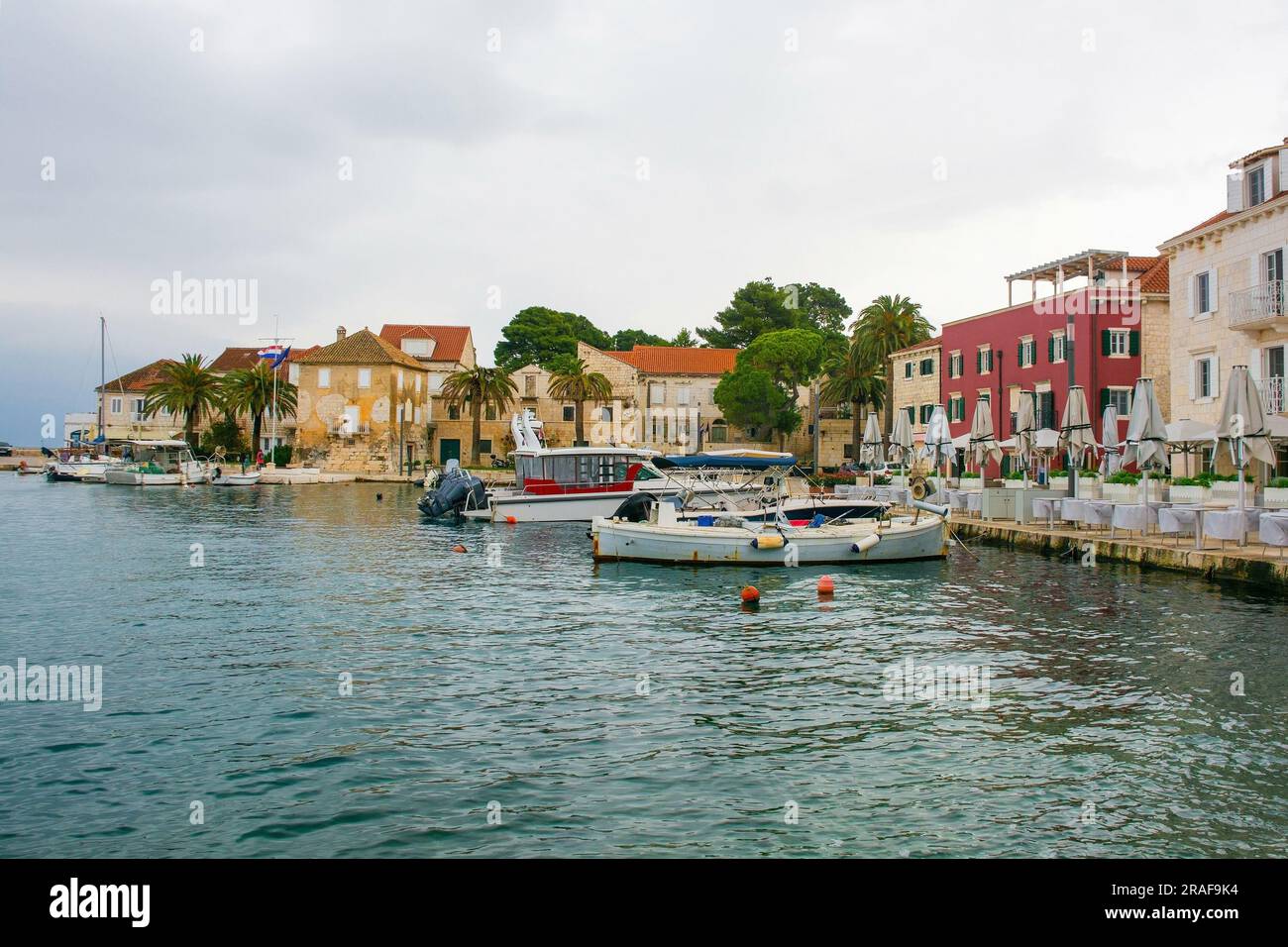 The waterfront of the historic village of Sutivan on Brac Island in ...