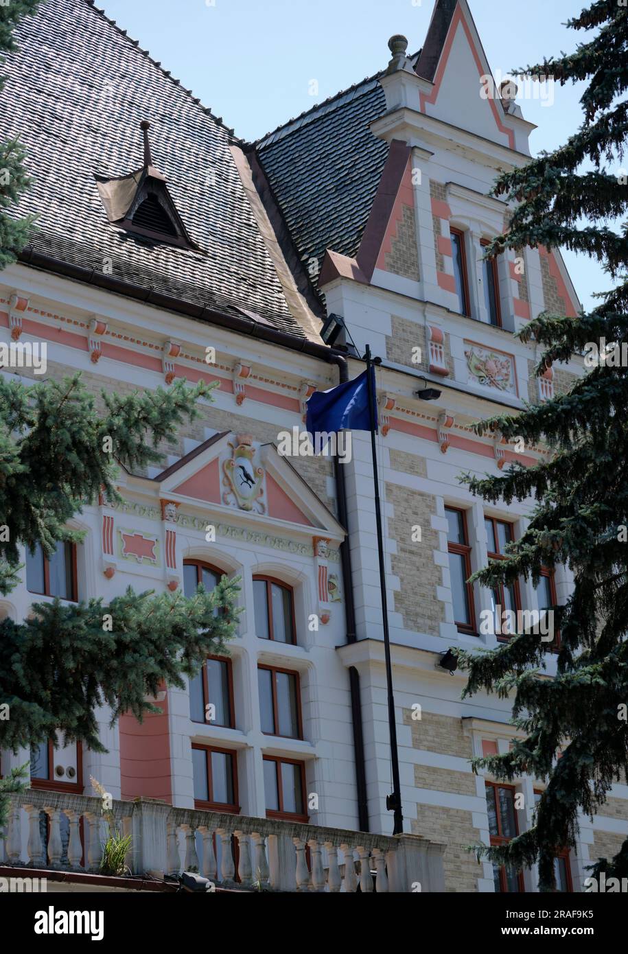 Beautiful town hall building in Deva,Romania Stock Photo - Alamy
