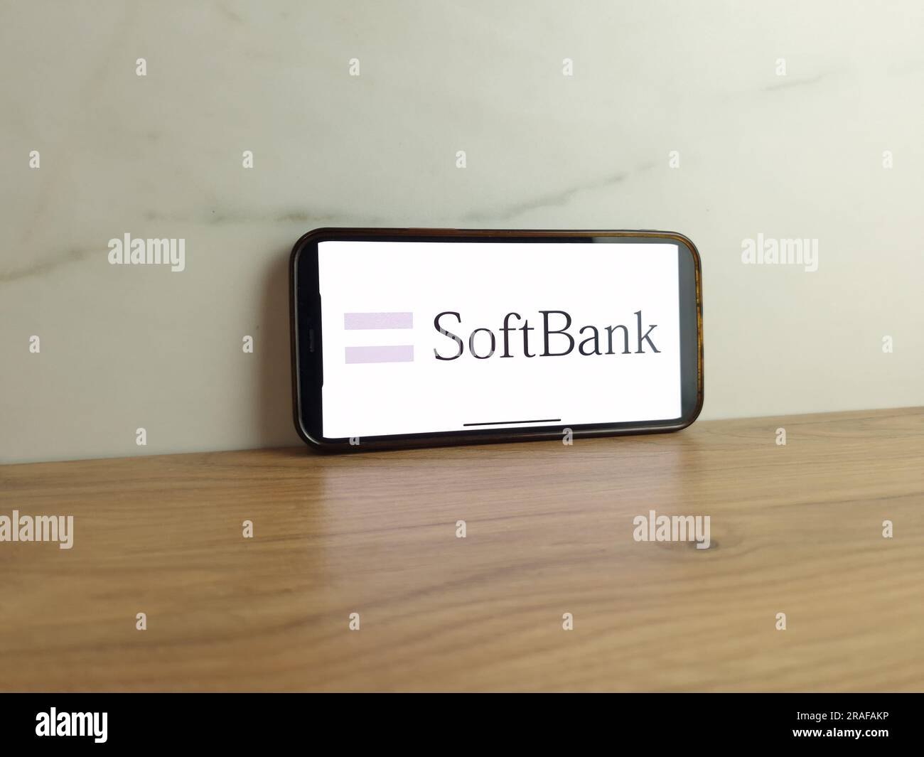 Konskie, Poland - July 01, 2023: SoftBank Group Corp logo displayed on ...