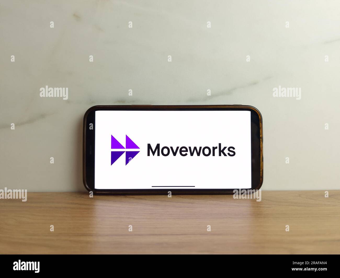 Konskie, Poland - July 01, 2023: Moveworks AI company logo displayed on ...